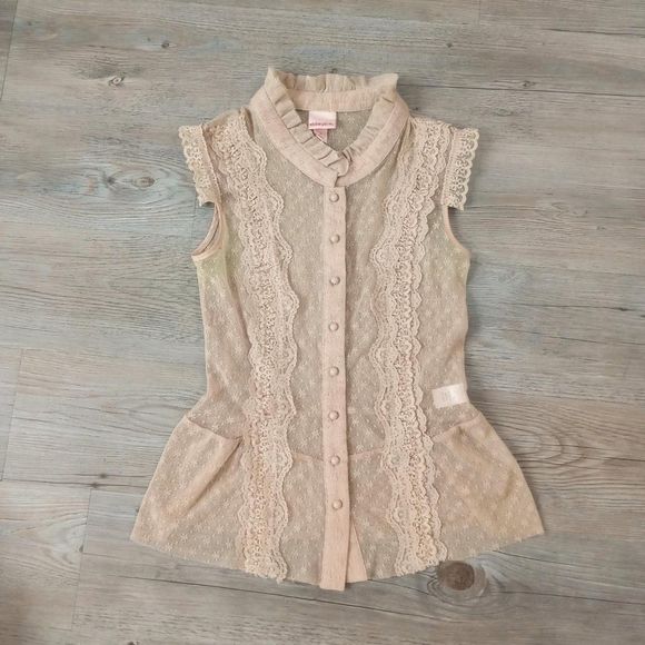 Xhilaration | Tops | Y2k Xhilaration Sheer Floral Morikei Blouse | Poshmark